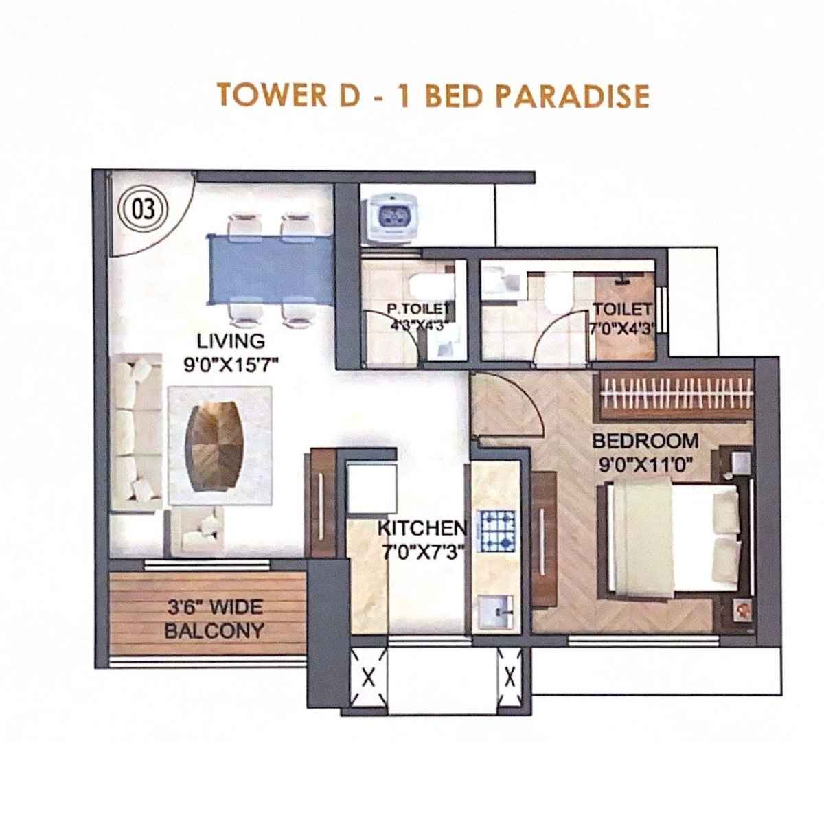 Runwal Enchanted Lands End at kolshet Thane West. 1, 2 & 3 BHK @ 59 lacs*