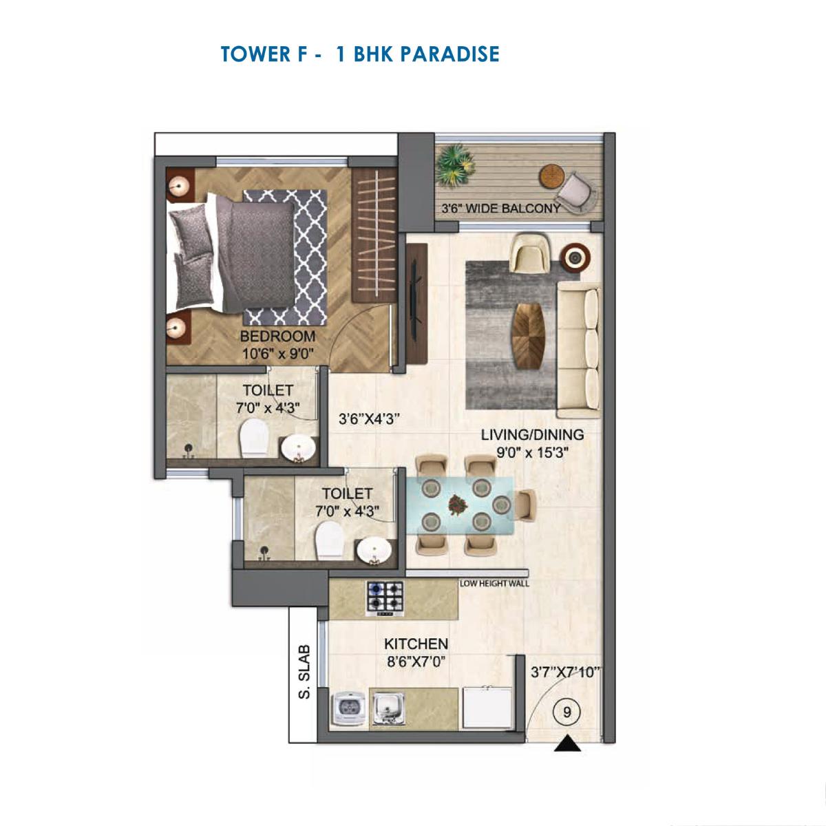 Runwal Enchanted Lands End at kolshet Thane West. 1, 2 & 3 BHK @ 59 lacs*