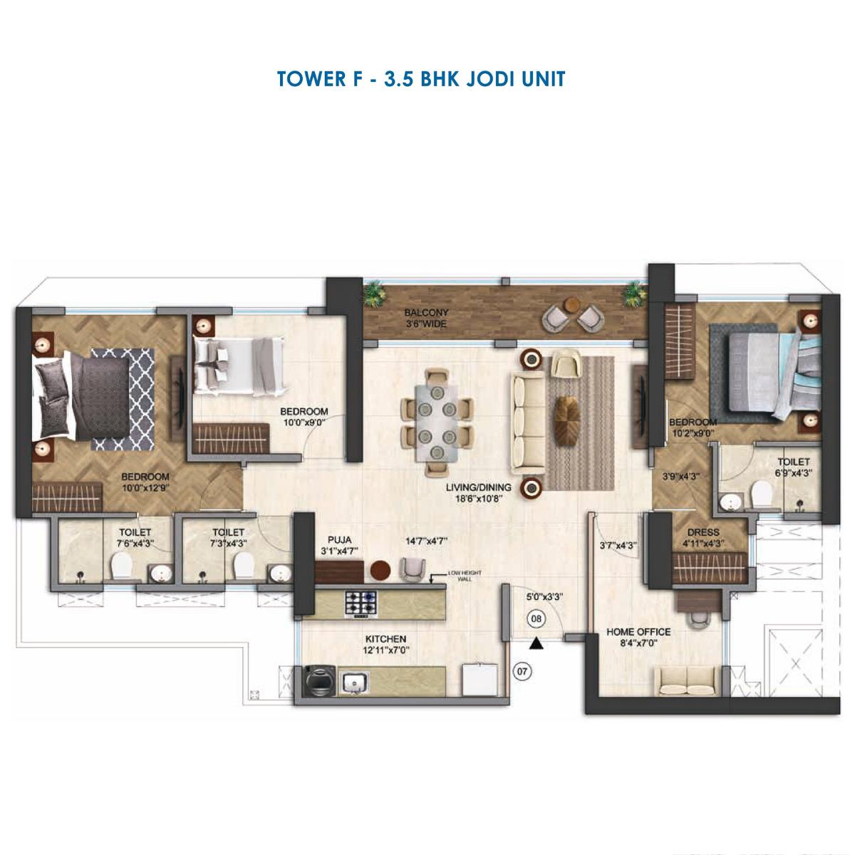 Runwal Enchanted Lands End at kolshet Thane West. 1, 2 & 3 BHK @ 59 lacs*
